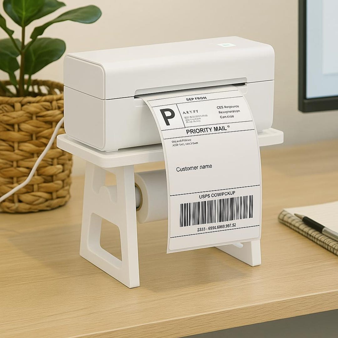 Universal Thermal Printer Stand With 4x6 Label Roll Holder – Compatible ...