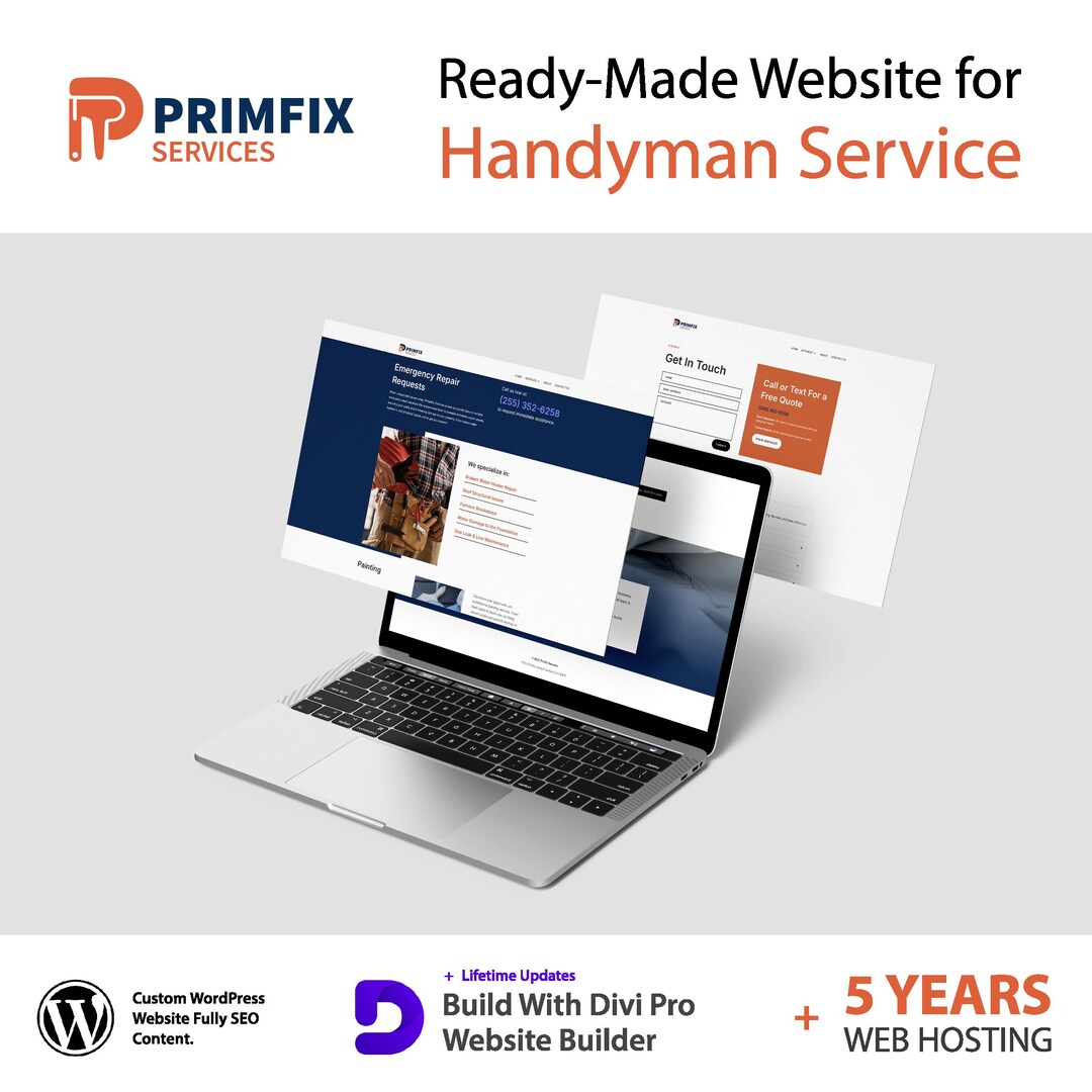 Ready-to-launch Handyman Service Website Template – Free Domain, Hosting, & Support - Etsy