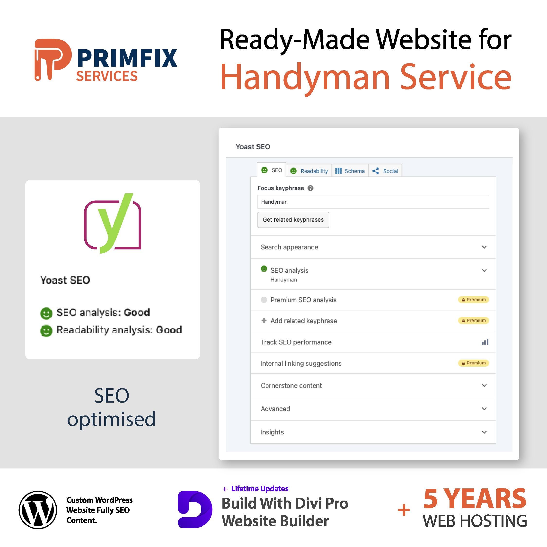 Ready-to-launch Handyman Service Website Template – Free Domain ...
