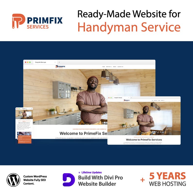 Ready-to-launch Handyman Service Website Template – Free Domain ...