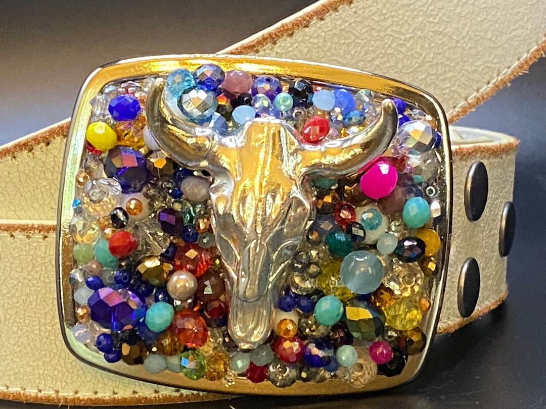 Beaded Steer Buckle - Etsy