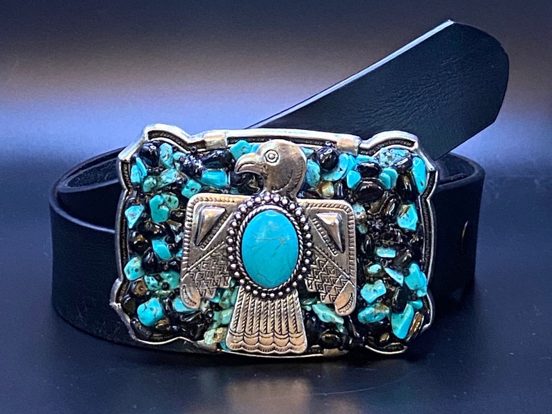 Turquoise & Black Rock Thunderbird - Etsy