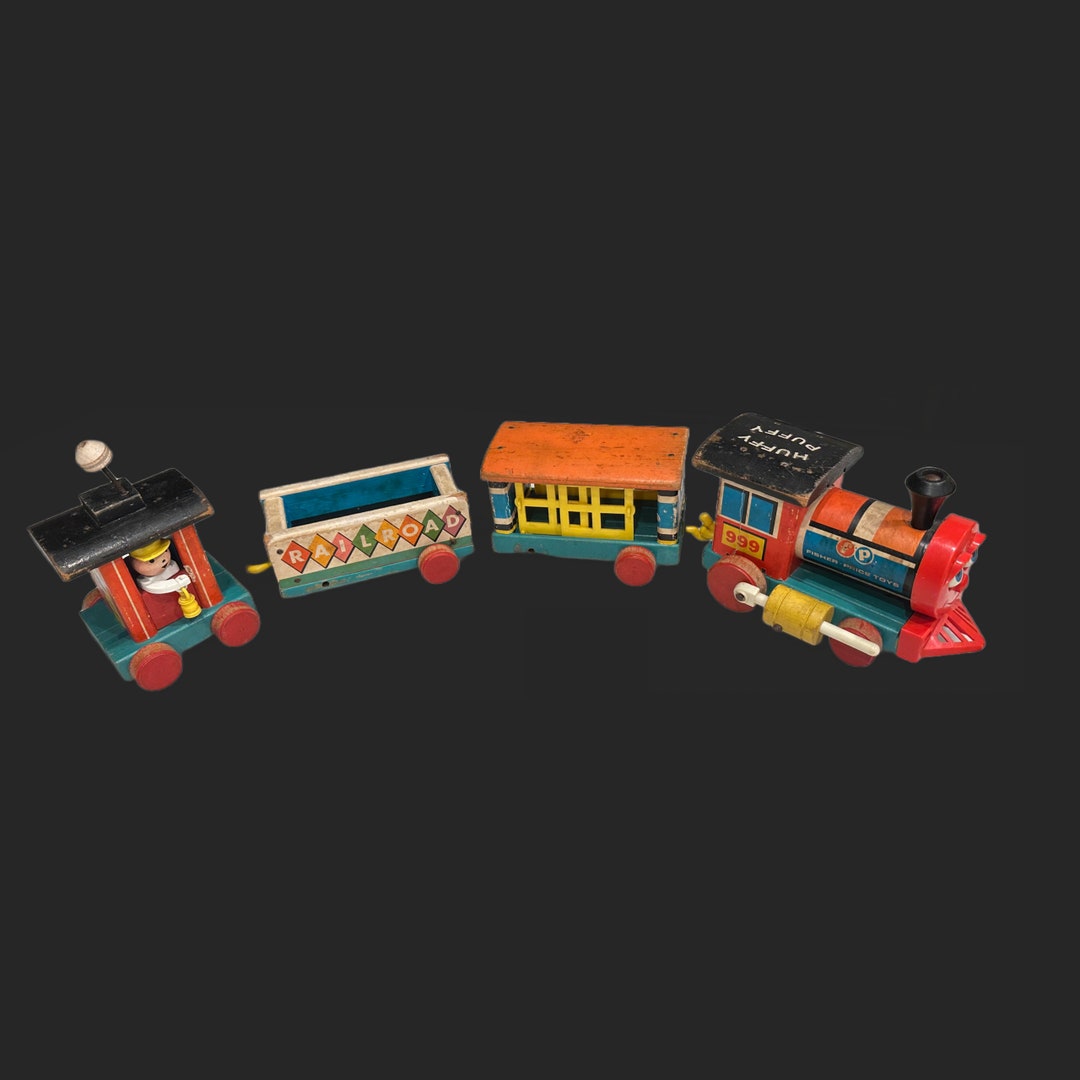 Fisher Price Wooden Huffy Puffy Train Vintage 1963 4 Cars - Etsy