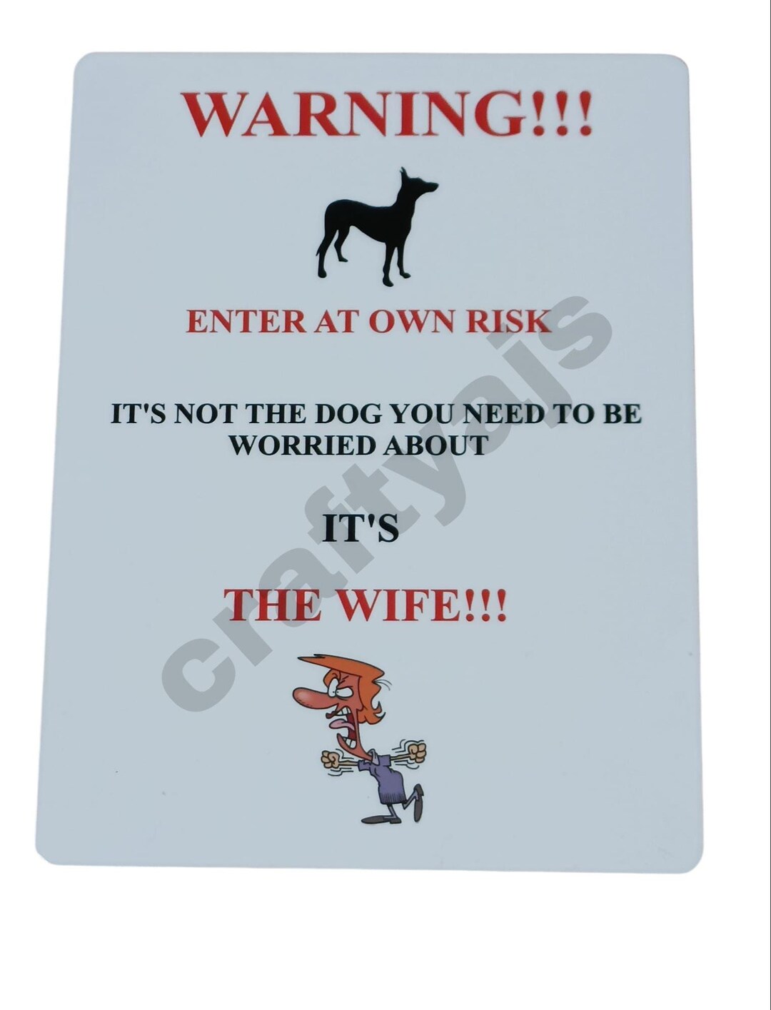 Funny Gate Sign, Witty Dog & Wife Humor in Durable Aluminum - Perfect ...