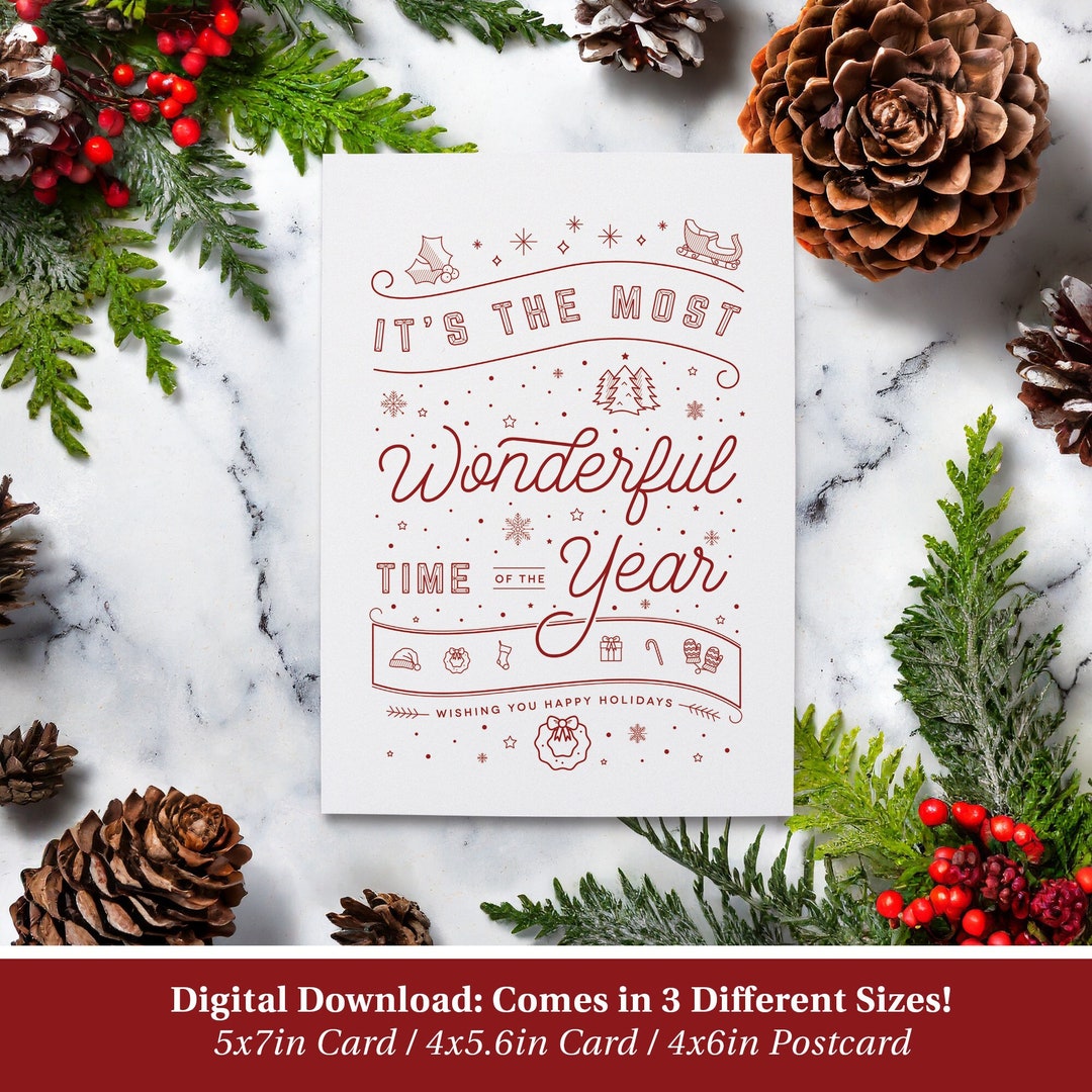 Printable Christmas Cards Set and Postcard With the Most - Etsy