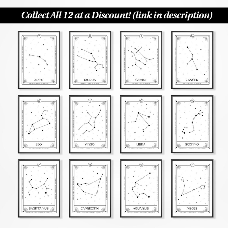 Aries Zodiac Tarot Card Art Print, Astrology Horoscope, Celestial ...