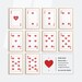 Set of 10 Red Playing Card Prints, Minimalist Wall Art, Hearts Ace ...