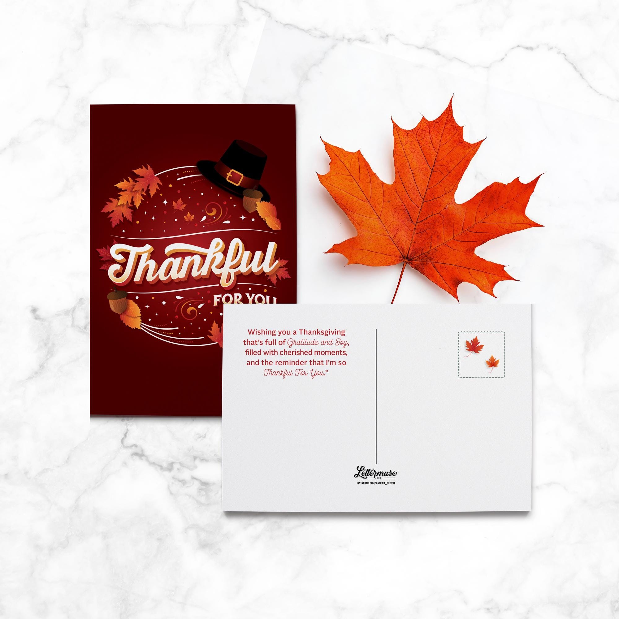 Printable Thanksgiving Cards Set – ‘thankful for You’ Holiday ...