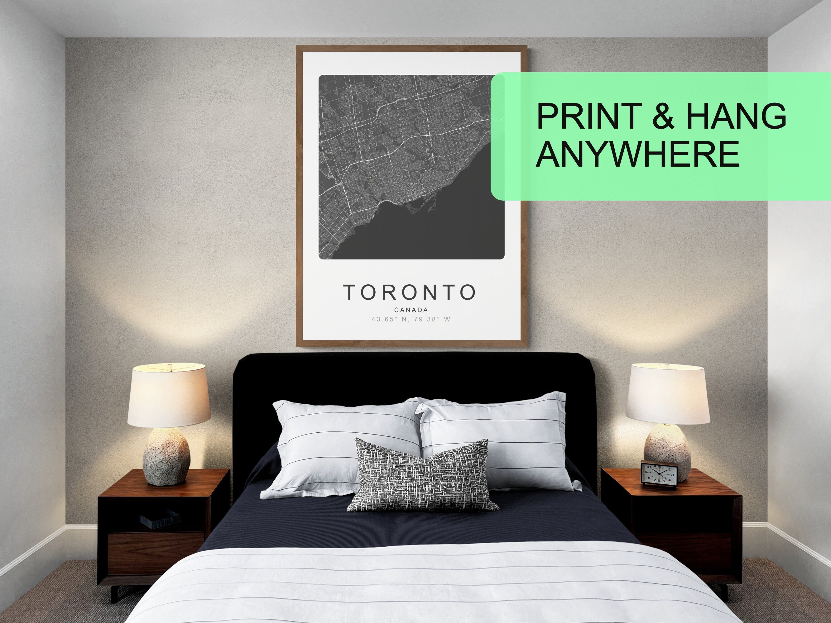 Map of Toronto, Canada, Art Prints, Printable Wall Art, Personalized ...