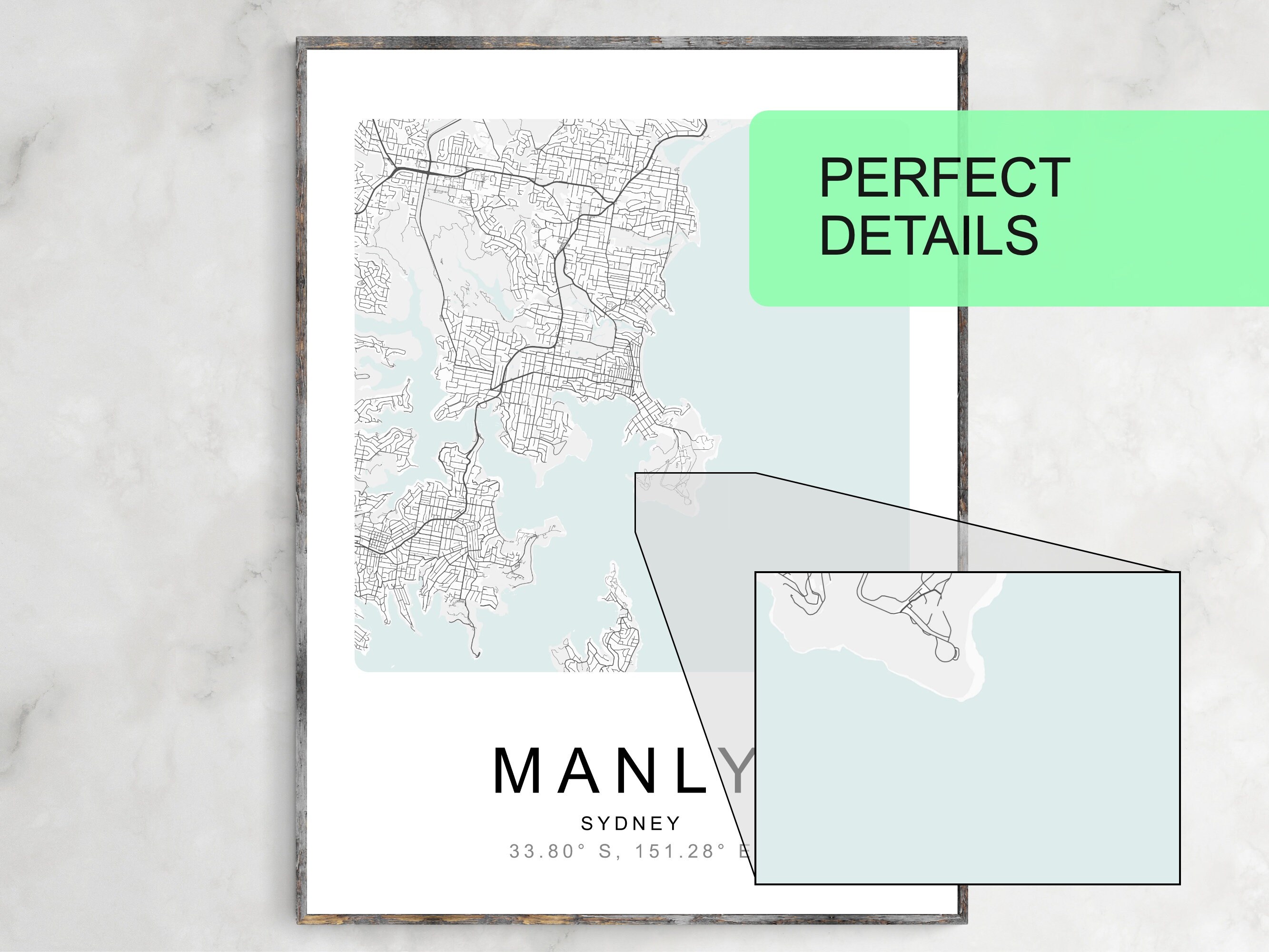 Map of Manly Sydney Digital Prints Printable Wall Art - Etsy