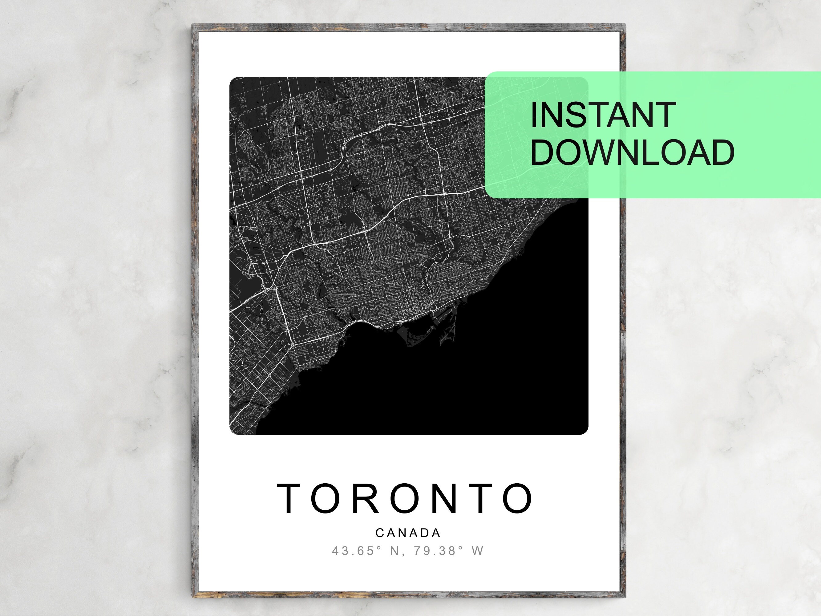Map of Toronto, Canada, Art Prints, Printable Wall Art, Personalized ...