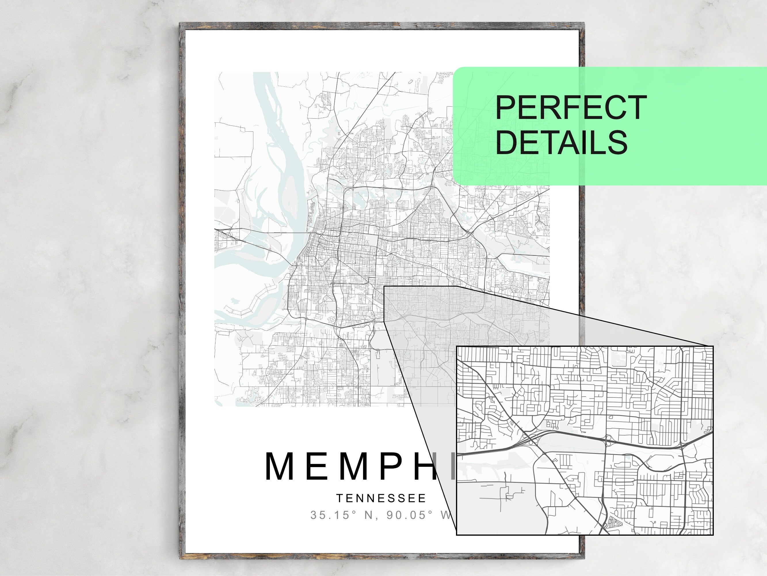 Map of Memphis, Tennessee, Digital Download, Digital Prints ...
