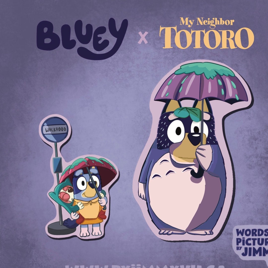 Bluey X Totoro Sticker Set - Etsy