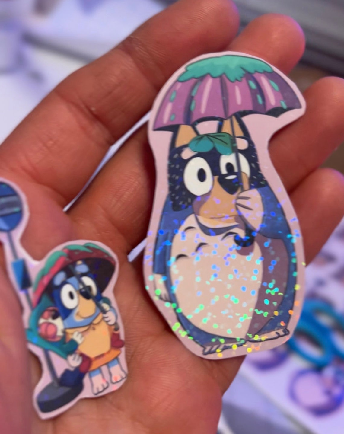 Bluey X Totoro Sticker Set - Etsy