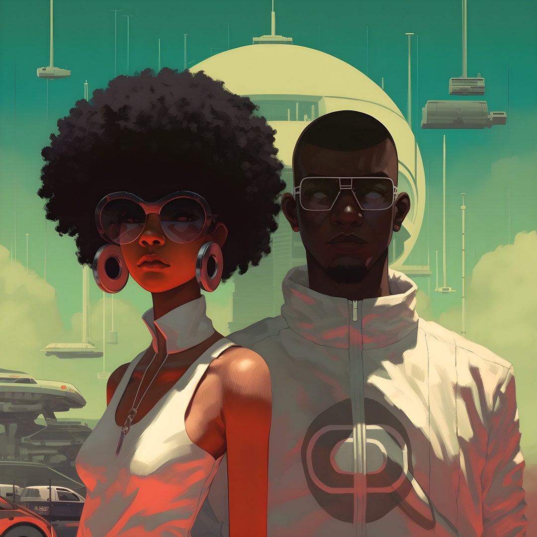 Futuristic Couple in Another World Digital Art - Etsy