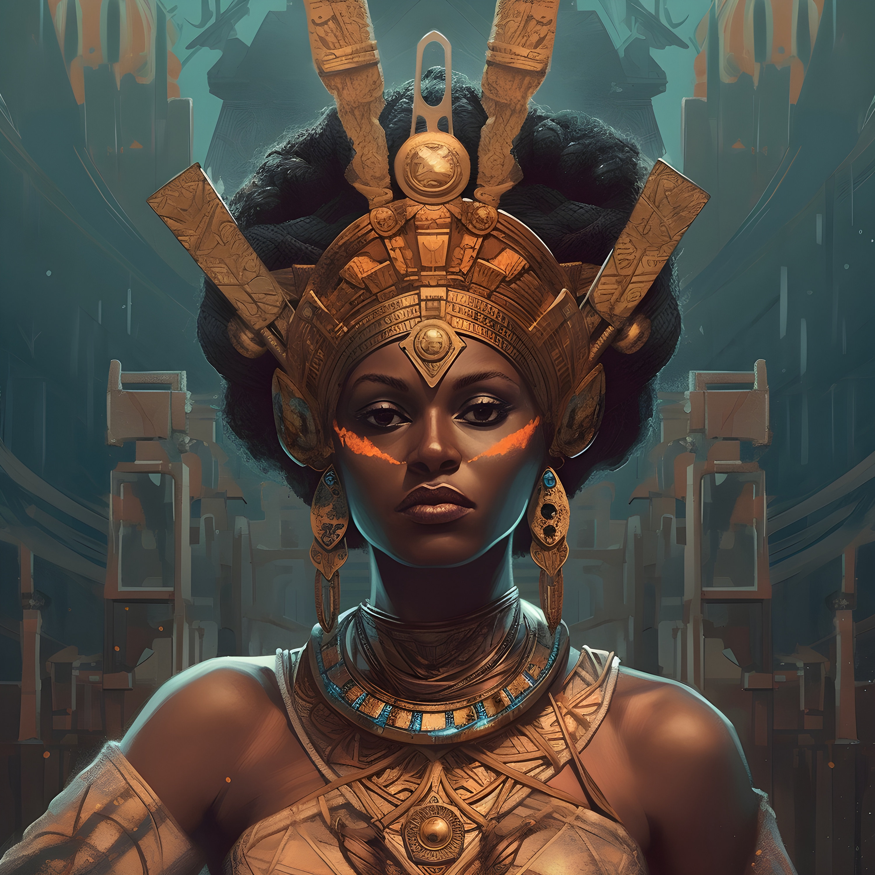 Majestic African Queen Fantasy Digital Art 4-pack Collection - Etsy