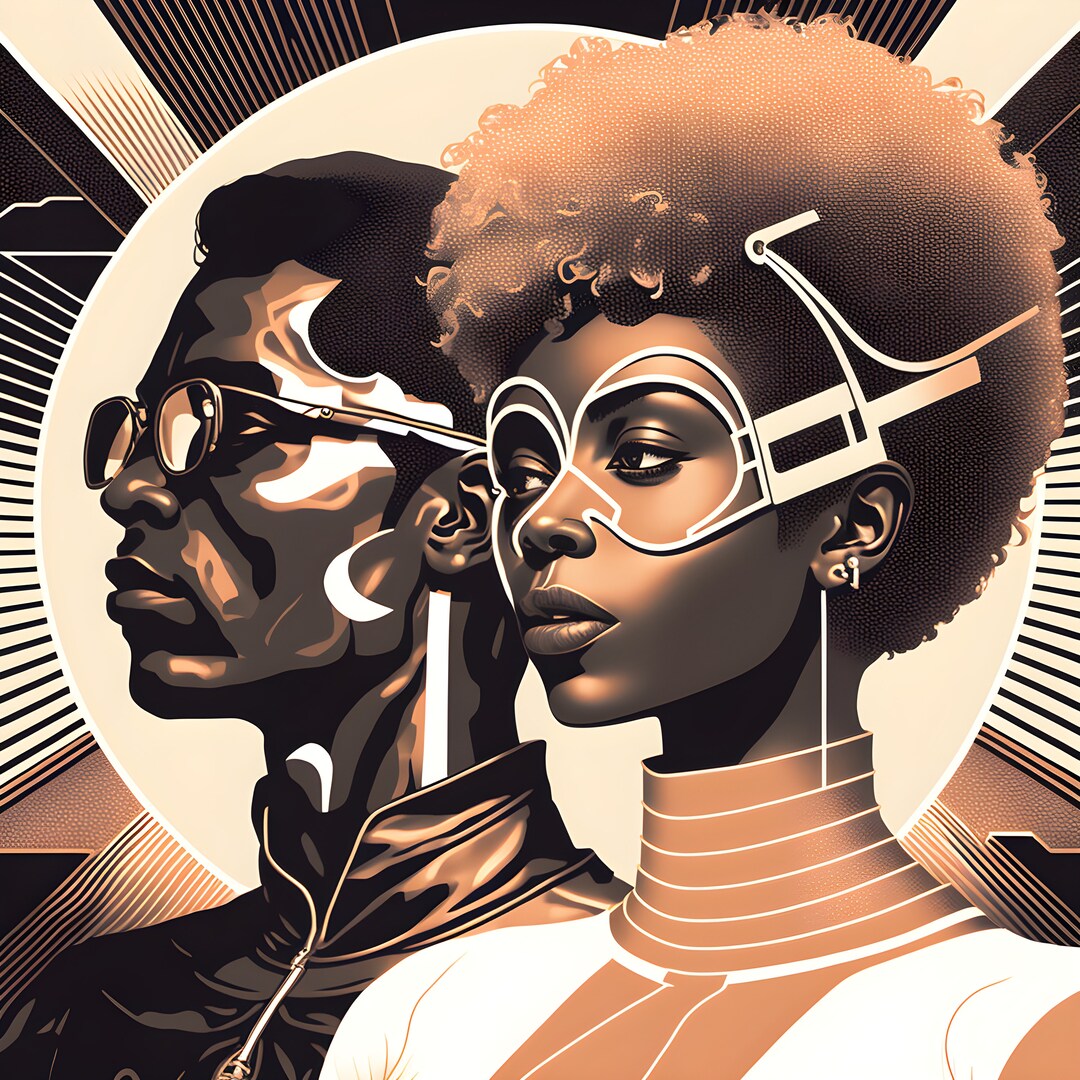 Lovely Afrofuturism Couples Digital Art Print - Etsy