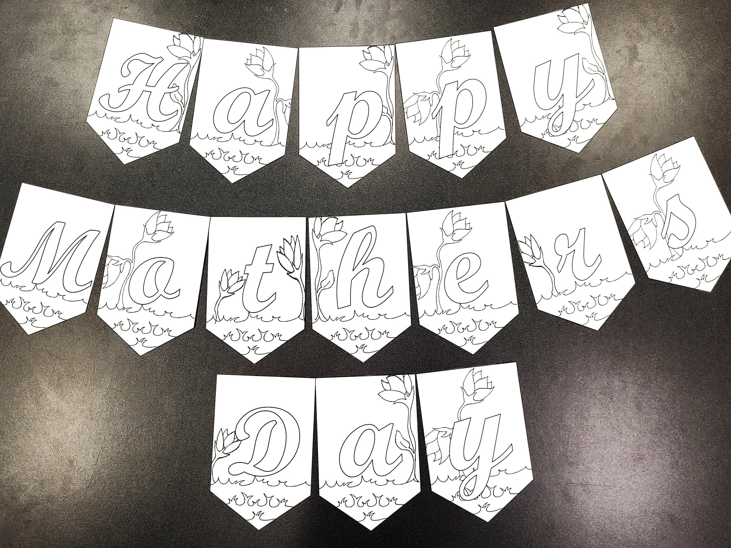 Printable Color-in Mother's Day Banner - Etsy