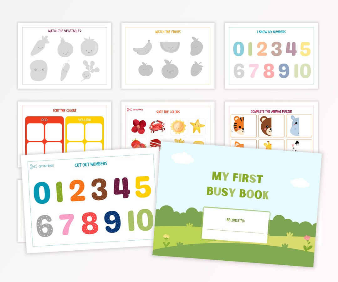 Toddler Busy Book Printable My First Busy Book Preschool - Etsy