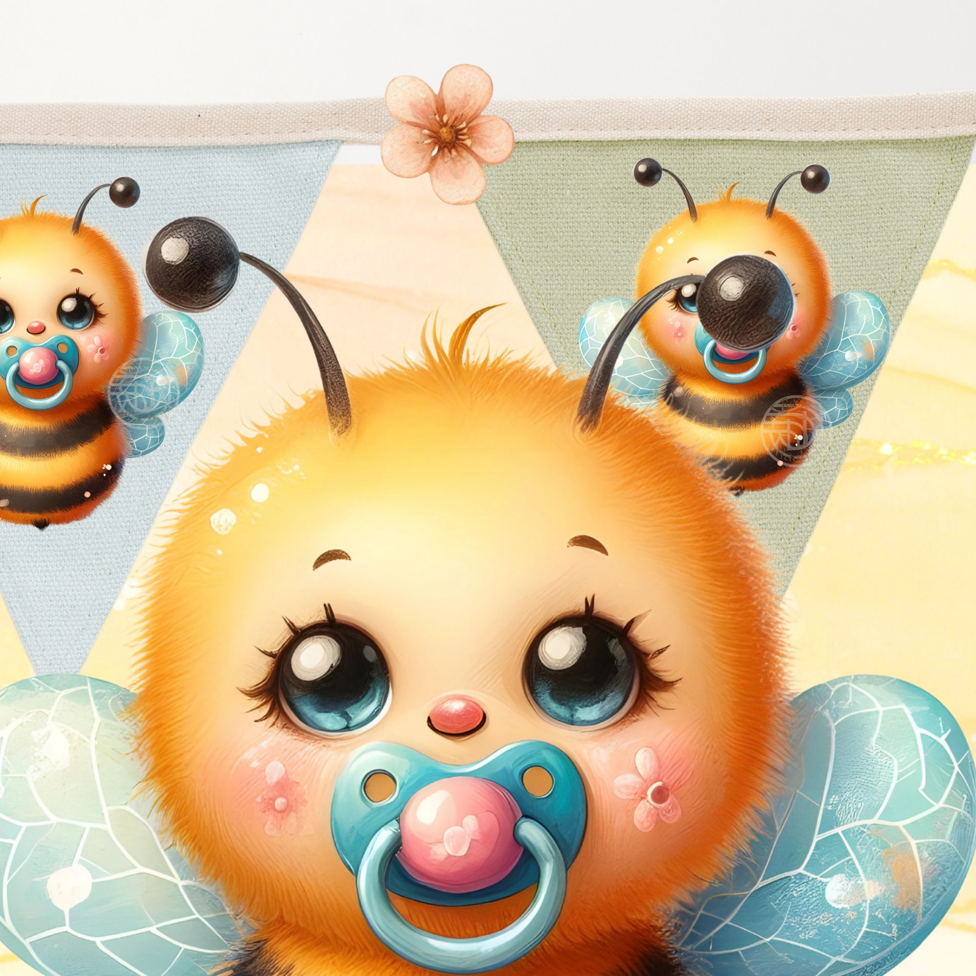 Bee PNG Clipart Honey Bee Baby Shower Cute Bumble Bee With Pacifier PNG ...