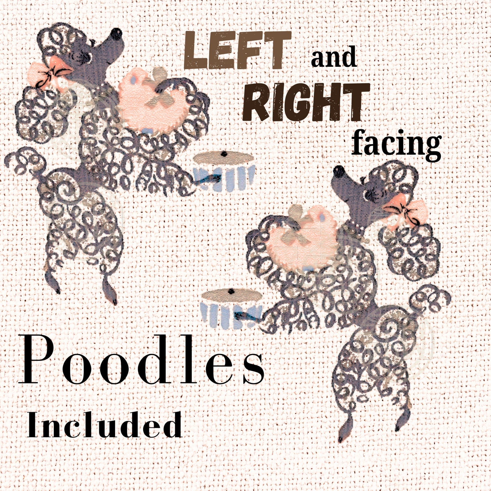 Poodle PNG, Vintage French Poodles, Retro Poodle Wallpaper Design ...