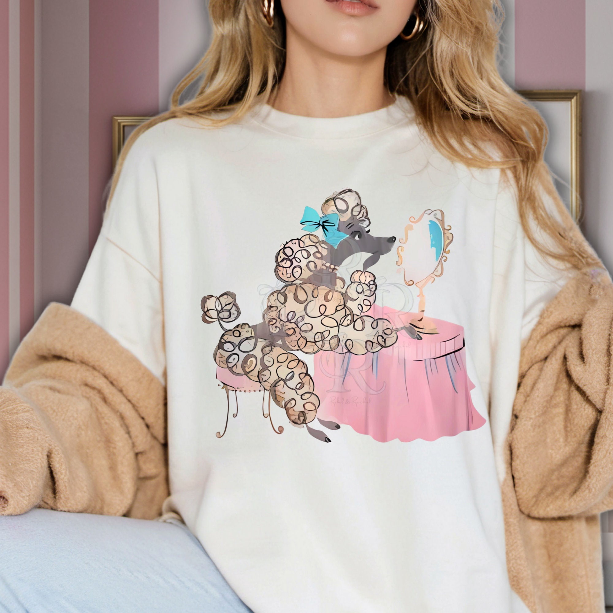 Vintage Poodle PNG, Mid Century Modern Pink Poodle Art, 1950s Poodles, Retro Dogs, Instant ...