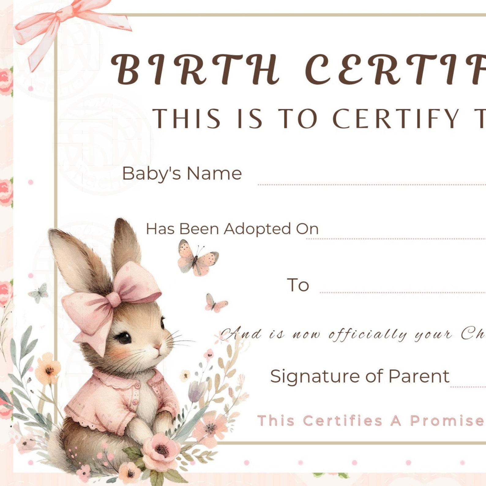 Reborn Doll Birth Certificate, Printable Adoption Certificate Reborn ...