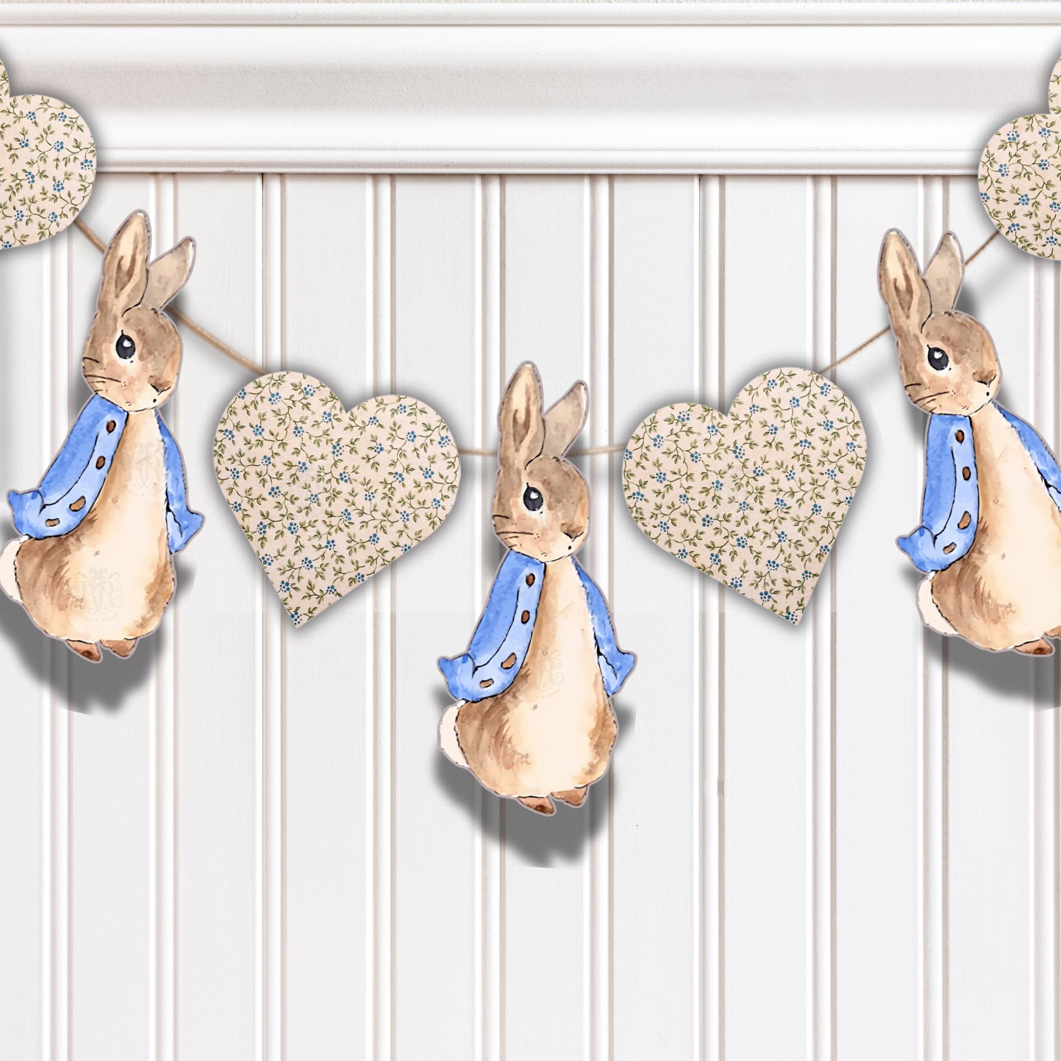 Peter Rabbit Garland Printable Bunting, Vintage Peter Rabbit Baby ...