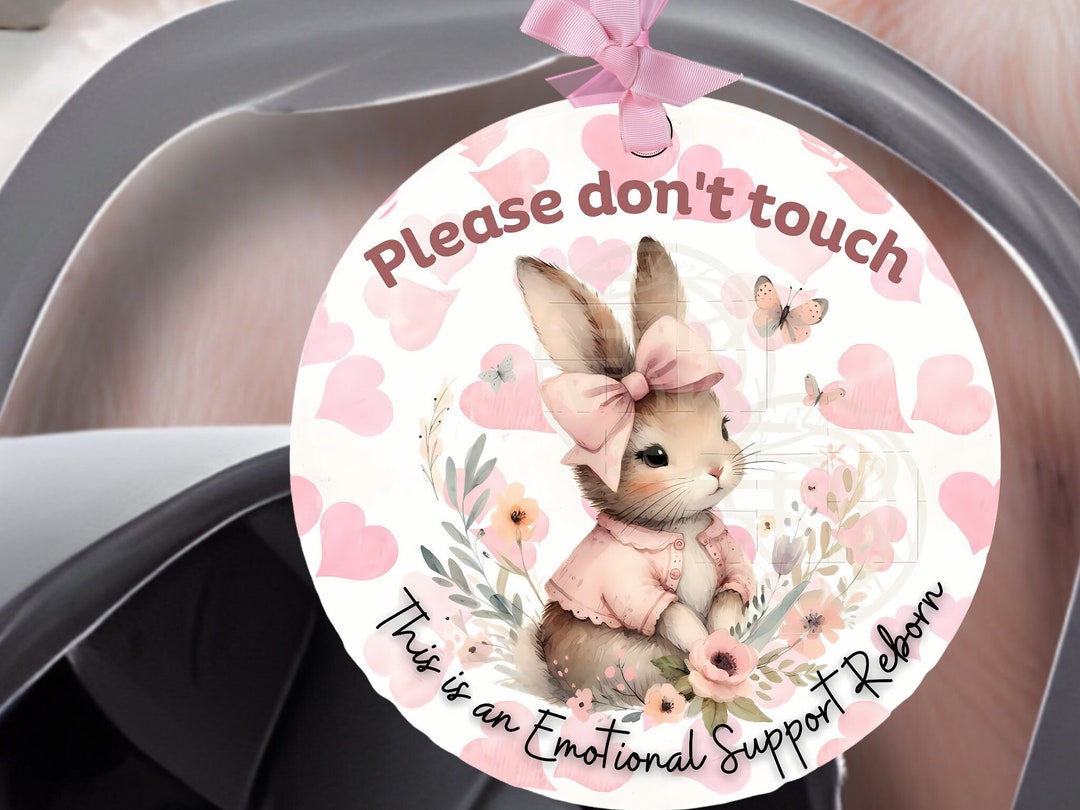 Reborn Stroller Tag Emotional Support Doll Announcement Sign Please ...