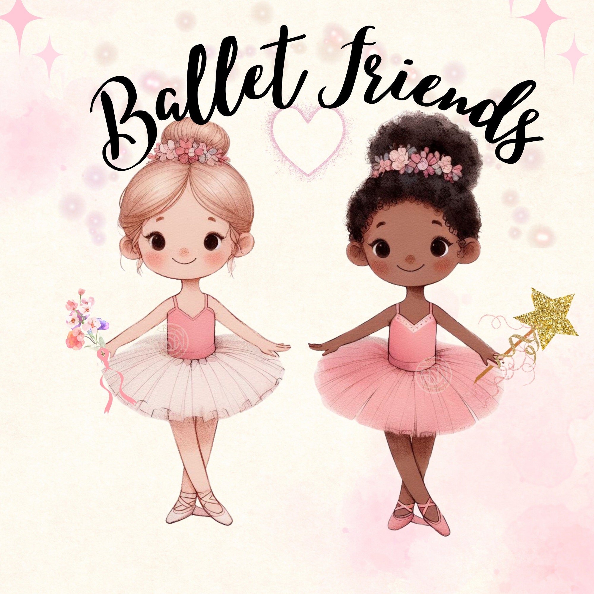 Ballet Friends PNG Printable Ballerina Girls Clipart Bundle Dress up ...