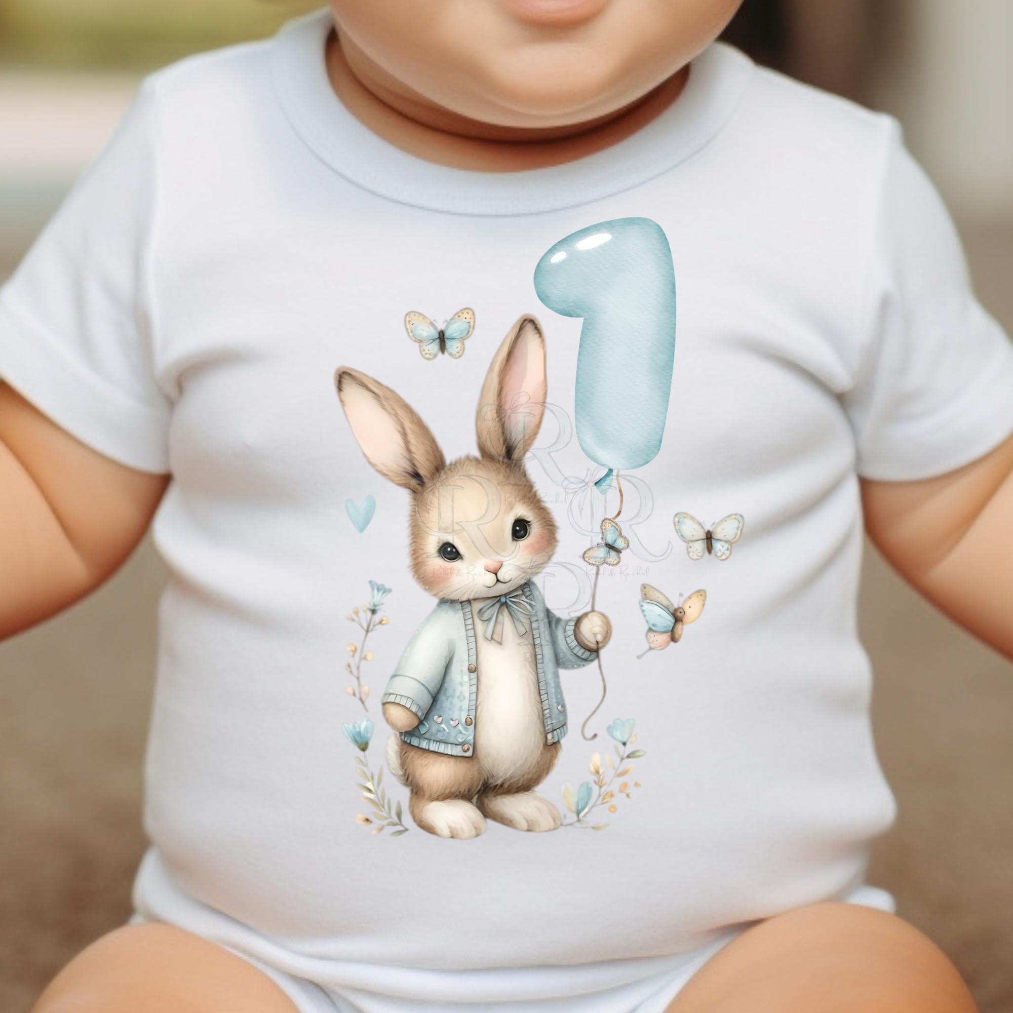 Boys First Birthday Bunny Clipart, Cute Rabbit 1st Birthday Baby Boy ...