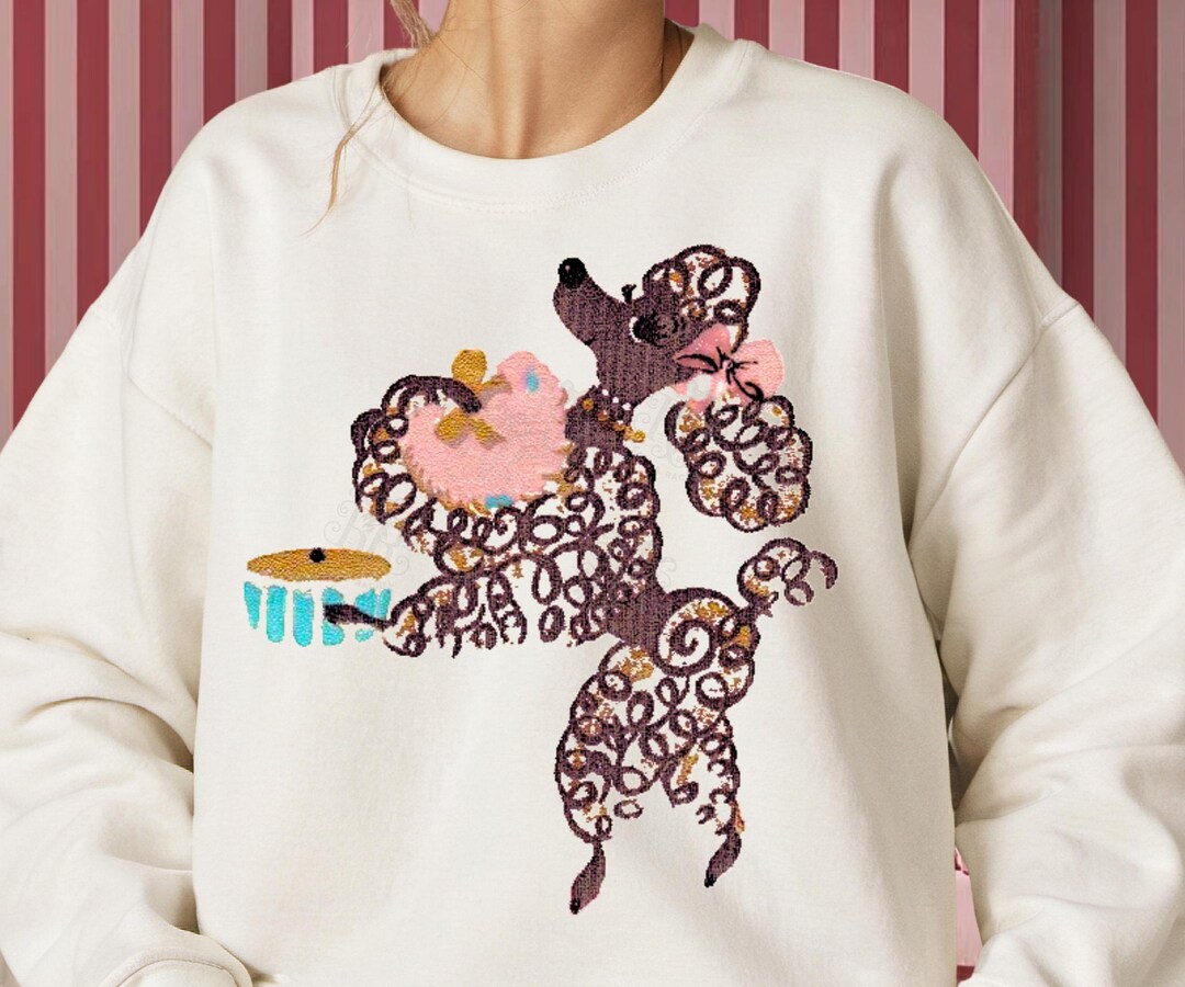 Poodle PNG, Vintage French Poodles, Retro Poodle Wallpaper Design ...