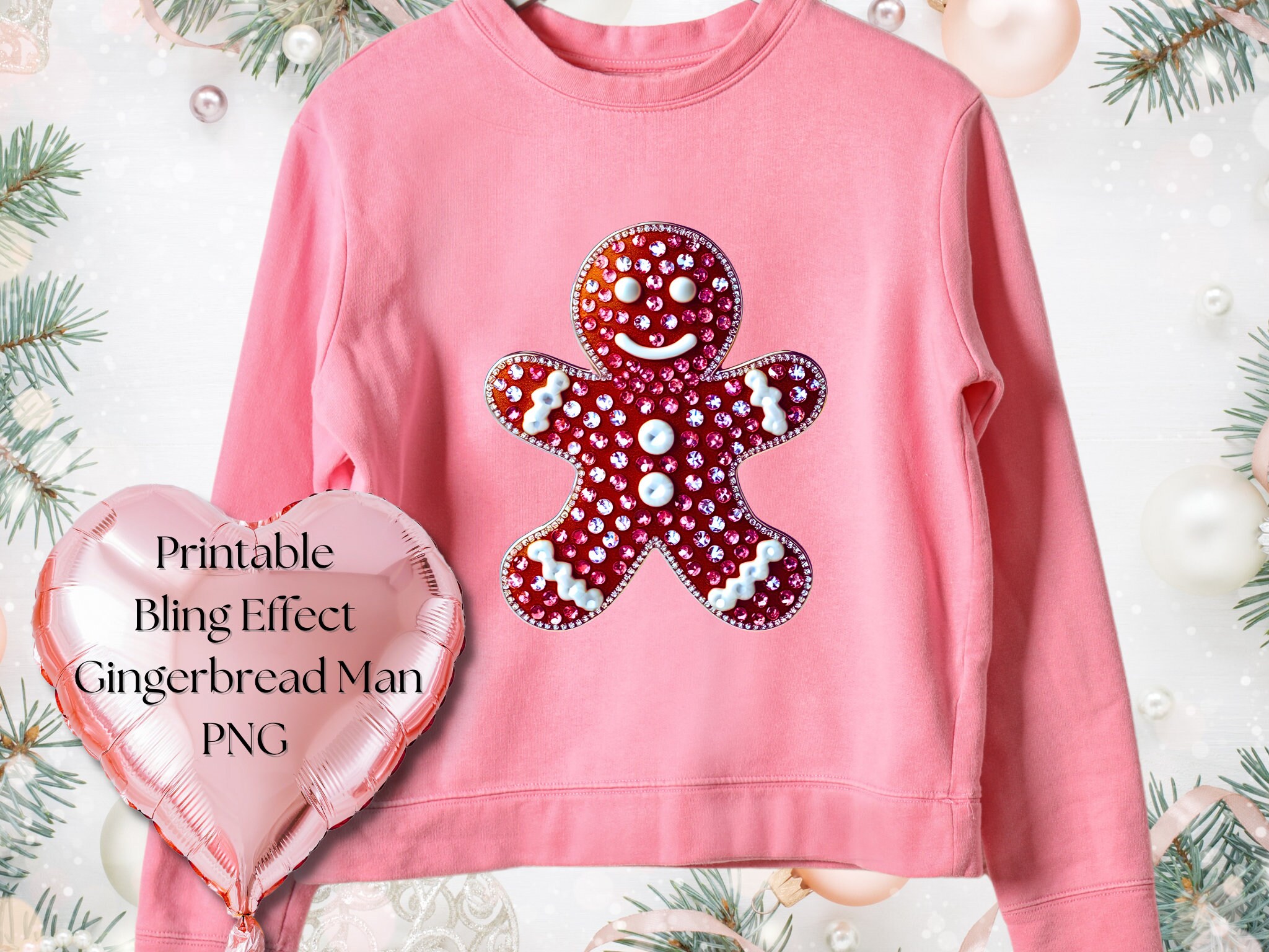 Gingerbread Man PNG, Faux Diamond PNG, Preppy Sparkle PNG, bling ...