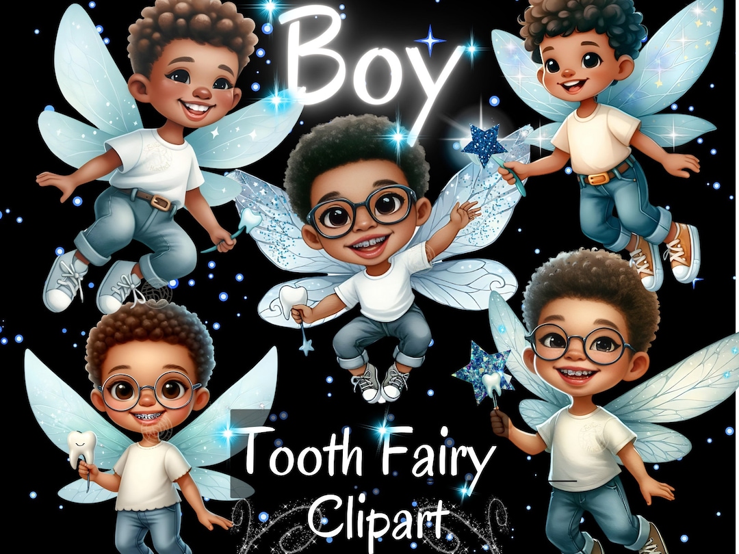 Boy Tooth Fairy Printable Boys Tooth Fairy Sublimate African American ...