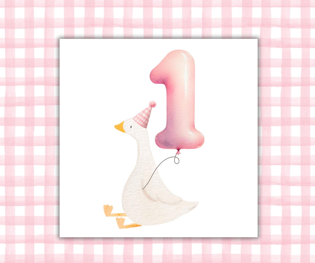 Silly Goose PNG, Girls First Birthday Pink Bow Goose Party Clipart ...