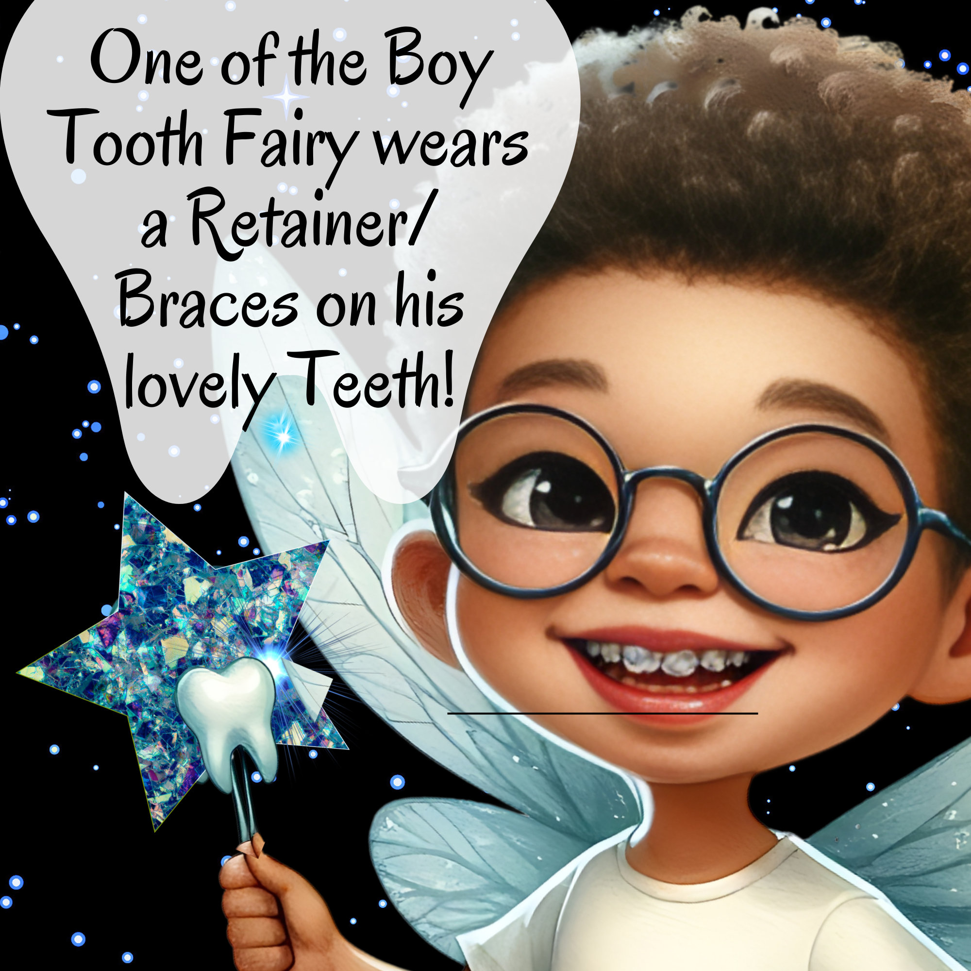 Boy Tooth Fairy Printable Boys Tooth Fairy Sublimate African American ...