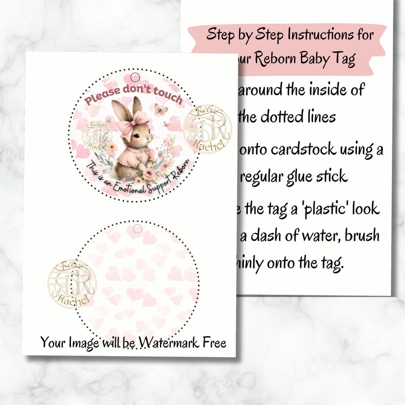 Reborn Stroller Tag Emotional Support Doll Announcement Sign Please ...