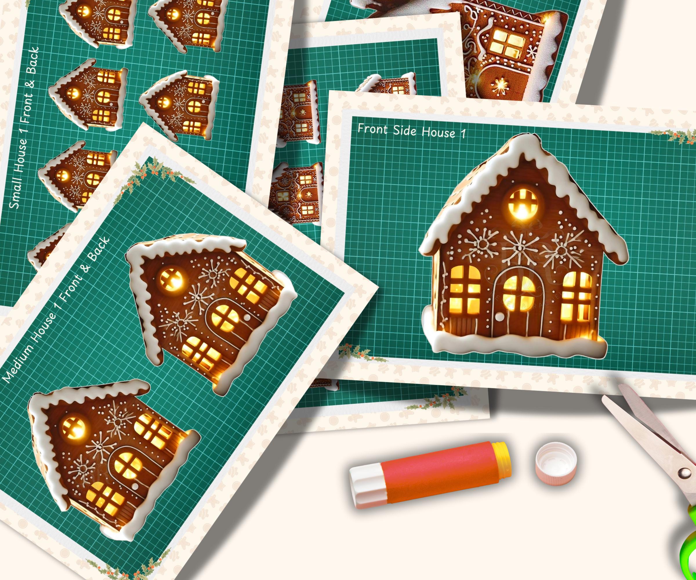 Gingerbread House Garland: Printable Christmas Bunting (digital ...