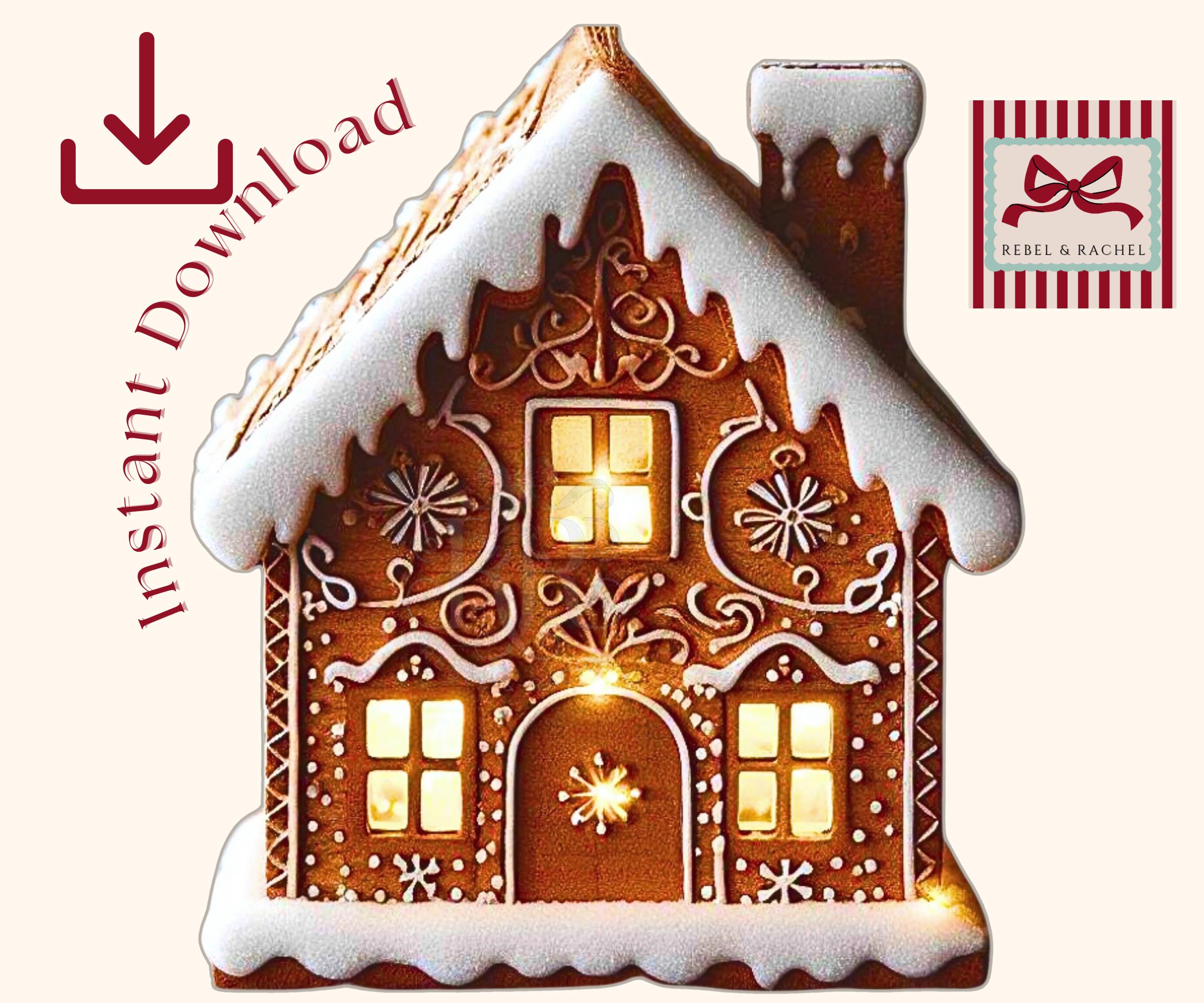 Gingerbread House Garland: Printable Christmas Bunting (digital ...