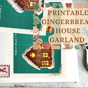 Gingerbread House Garland: Printable Christmas Bunting (digital ...