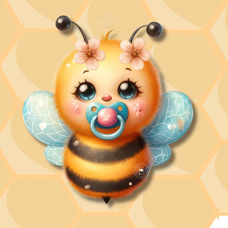 Bee PNG Clipart Honey Bee Baby Shower Cute Bumble Bee With Pacifier PNG ...