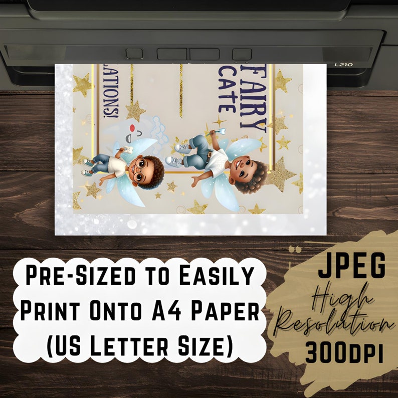 Boys Tooth Fairy Certificate, Retainer Award, Black Tooth Fairys, Boy ...