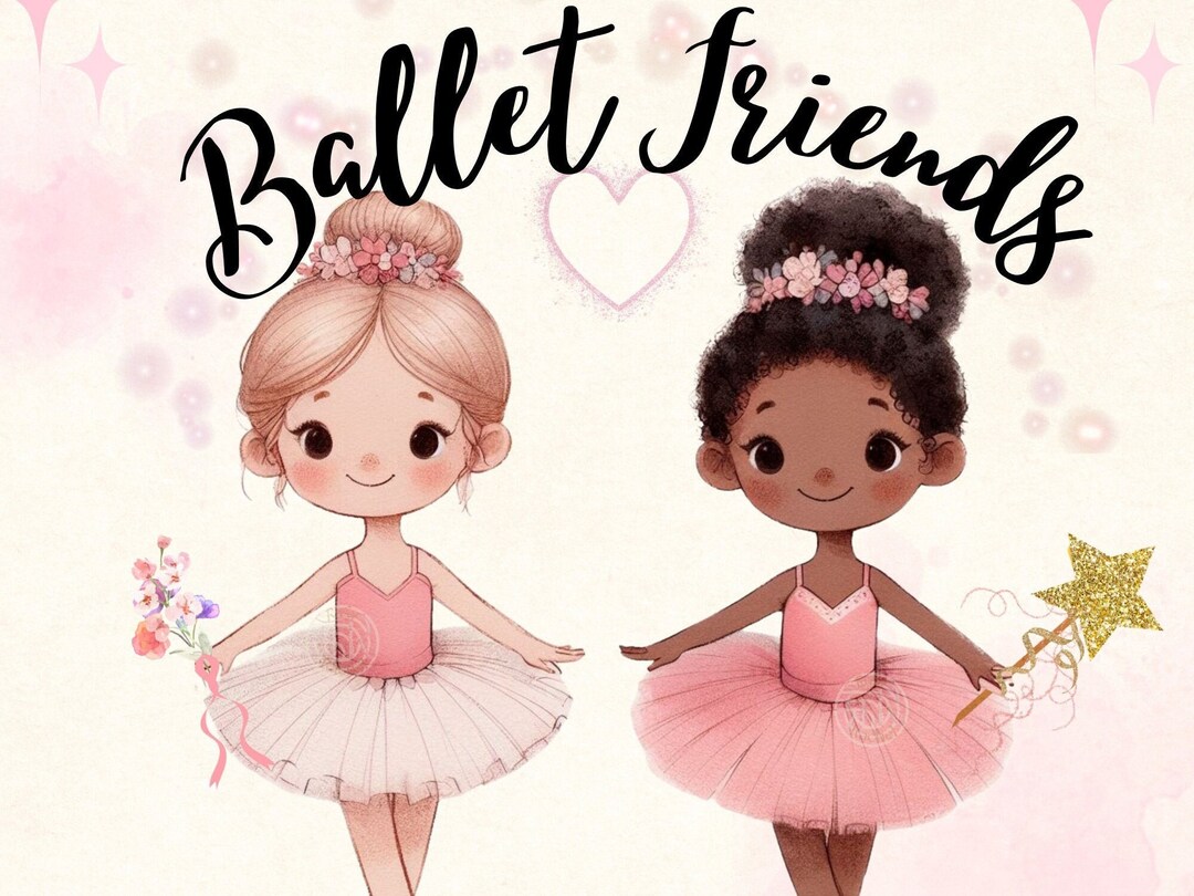 Ballet Friends PNG Printable Ballerina Girls Clipart Bundle Dress up ...
