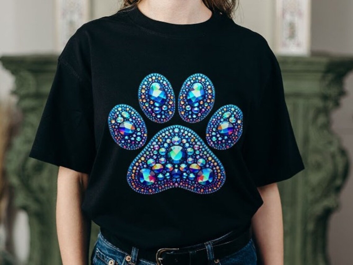 Paw Print Colourful Bright PNG, Bling, Diamond Paw Png, Paw Print ...