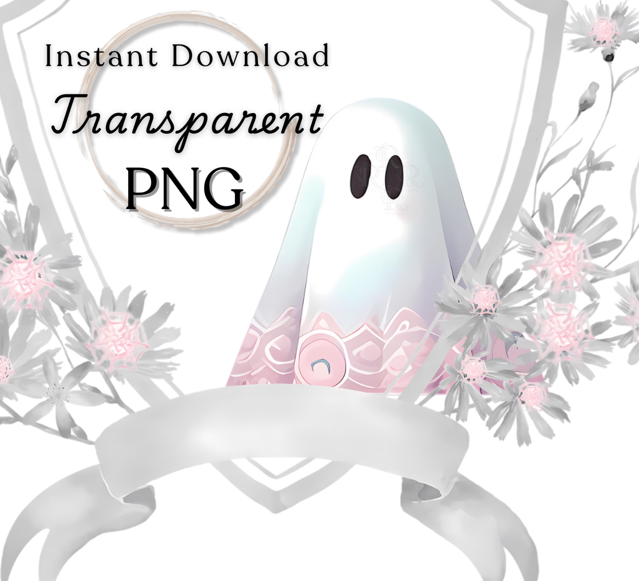 Pink Halloween Ghost Crest PNG: Watercolor Floral Border (commercial ...