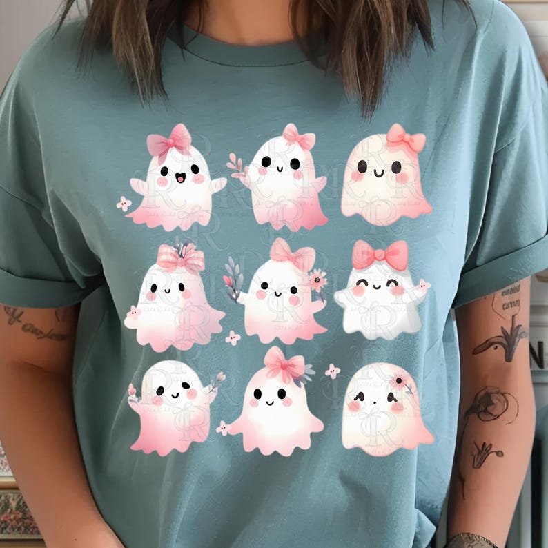 Coquette Bow Ghosts Png, Cute Girl Halloween Spooky Ghouls, Preppy ...