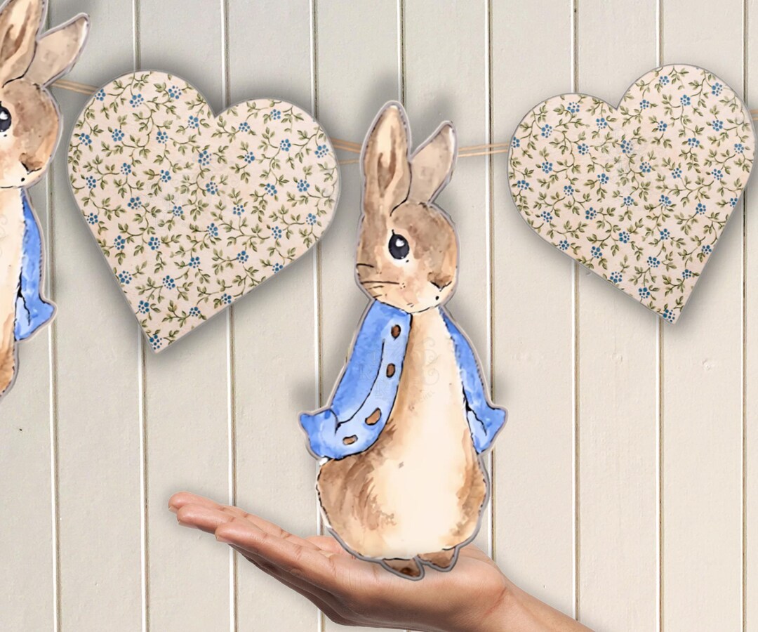 Peter Rabbit Garland Printable Bunting, Vintage Peter Rabbit Baby ...