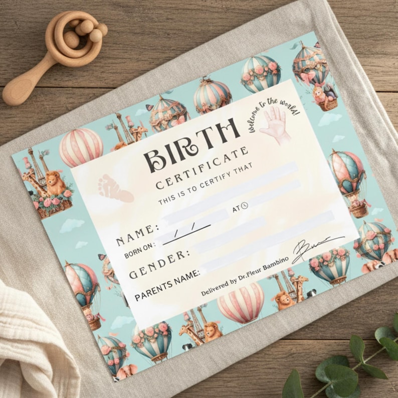 Printable Reborn Doll Birth Certificate, Keepsake (digital Download) - Etsy