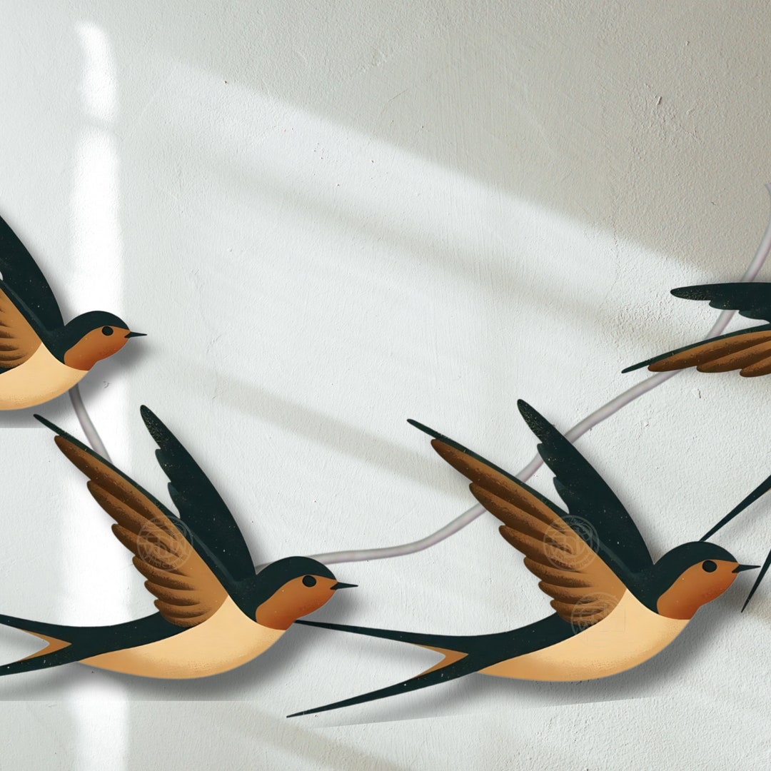 Swallow Garland, Printable Bird Hanger, Window Hanging Decoration, Boho ...