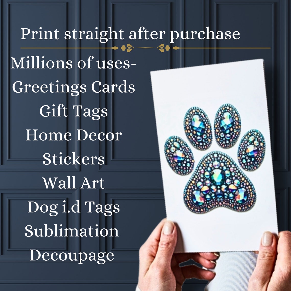 Paw Print Colourful Bright PNG, Bling, Diamond Paw Png, Paw Print ...